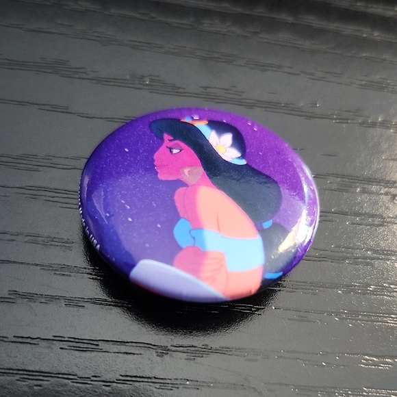 Disney | Jewelry | Disney Aladdin Princess Jasmine Button Pin | Poshmark